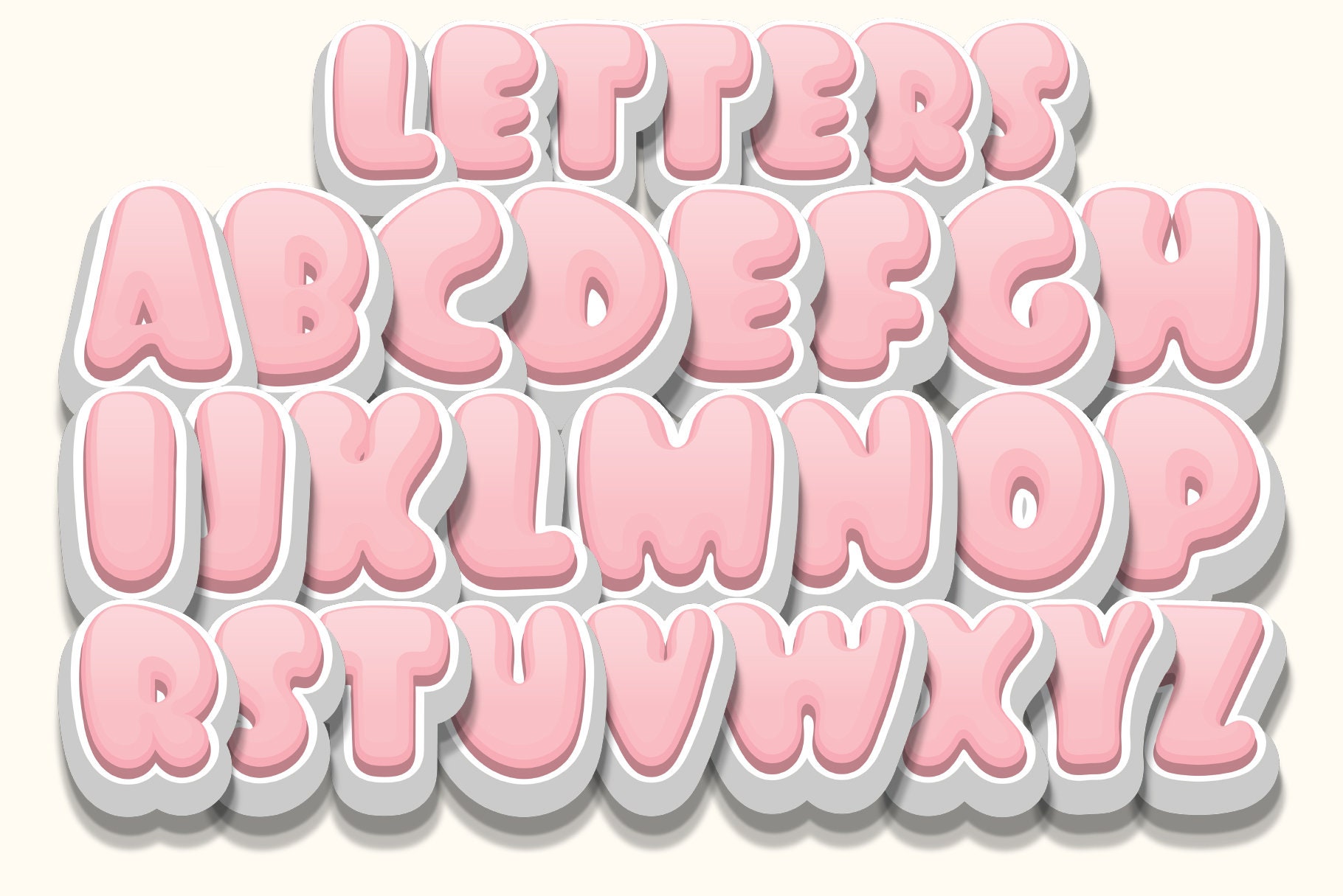Playful Bubble Font SVG Alphabet Clipart for Kids Fun Bubble Letters ...