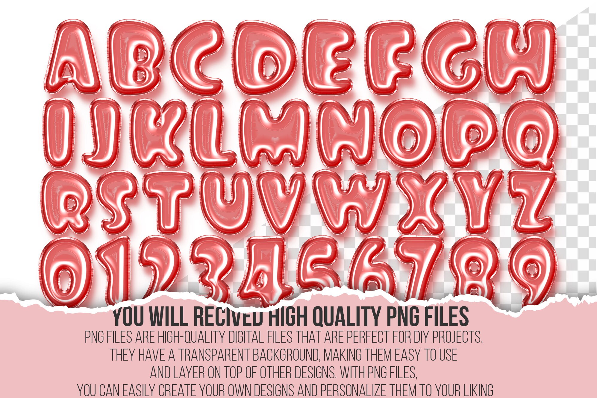 Love Balloon Font: Kids Birthday Party PNG (digital Download) - Etsy