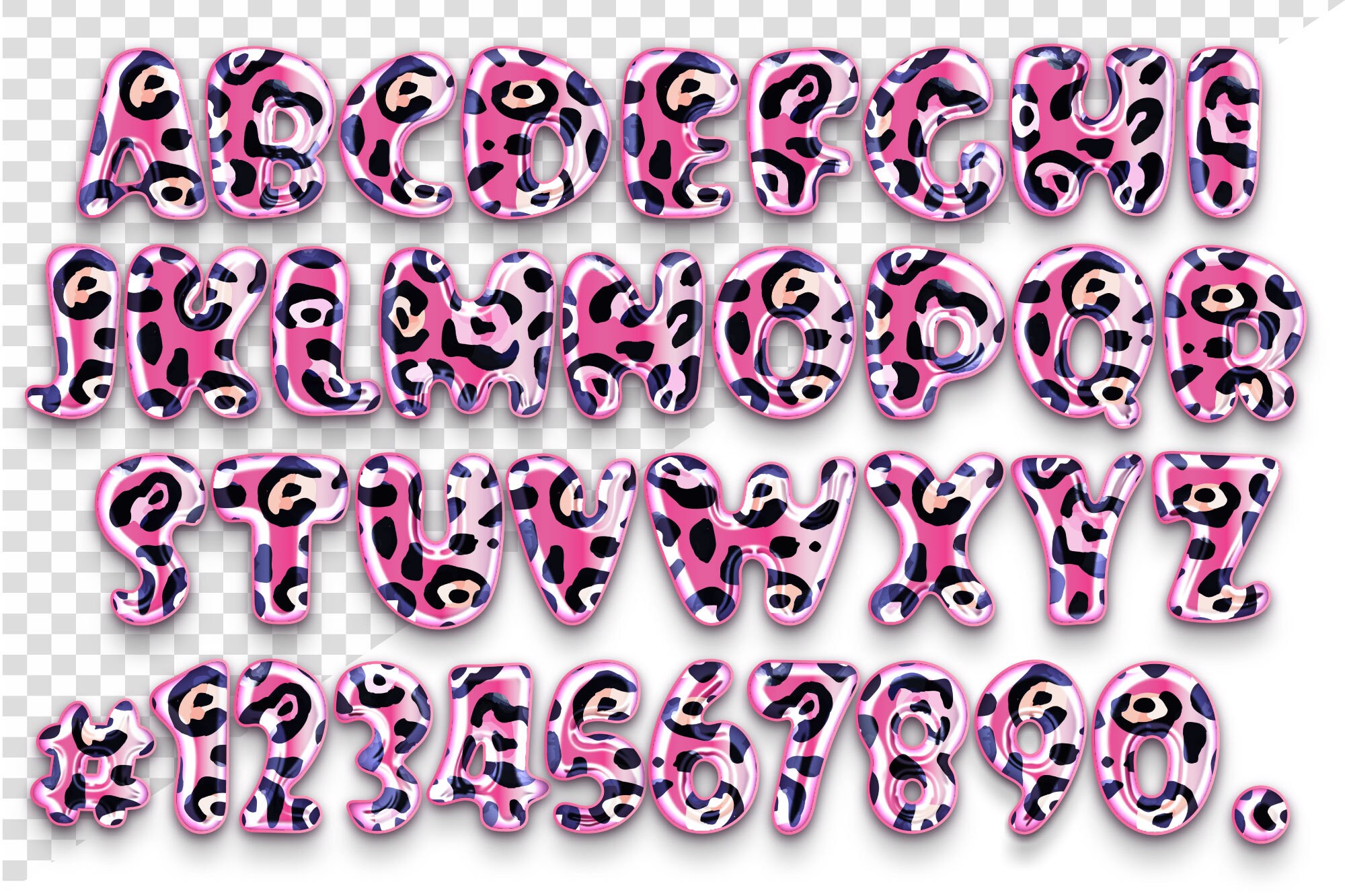 Kids Alpha Leopard Alphabet PNG - Colorful Animal Print Letters for DIY ...