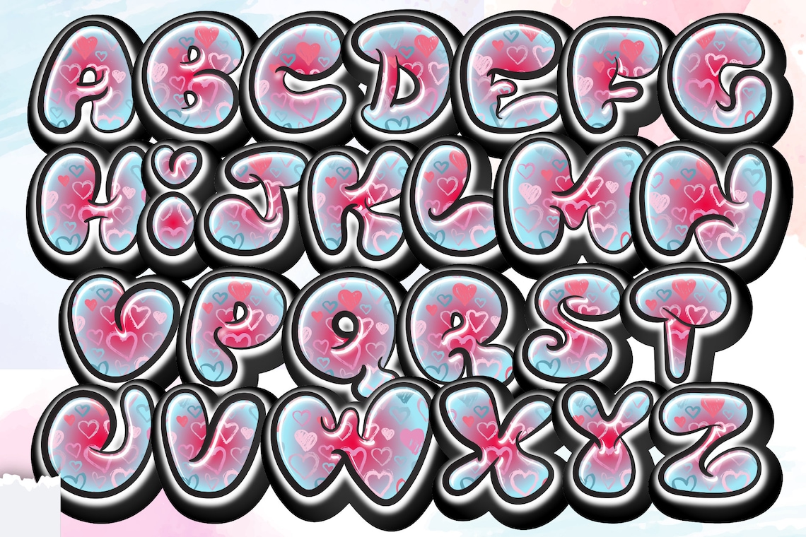 Graffiti Alphabet PNG, Graffiti Street Art Font, Bubble Font, Bubbly ...