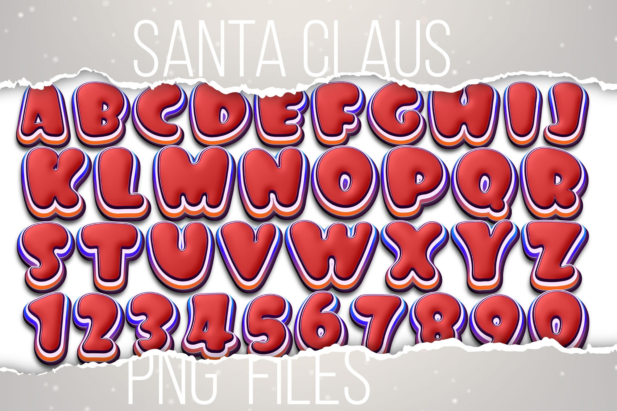 Santa Claus Alphabet PNG: Christmas Font (digital Download) - Etsy