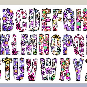 Daisy Alphabet, PNG File, Flower Letters, Flower Alphabet, Daisy ...