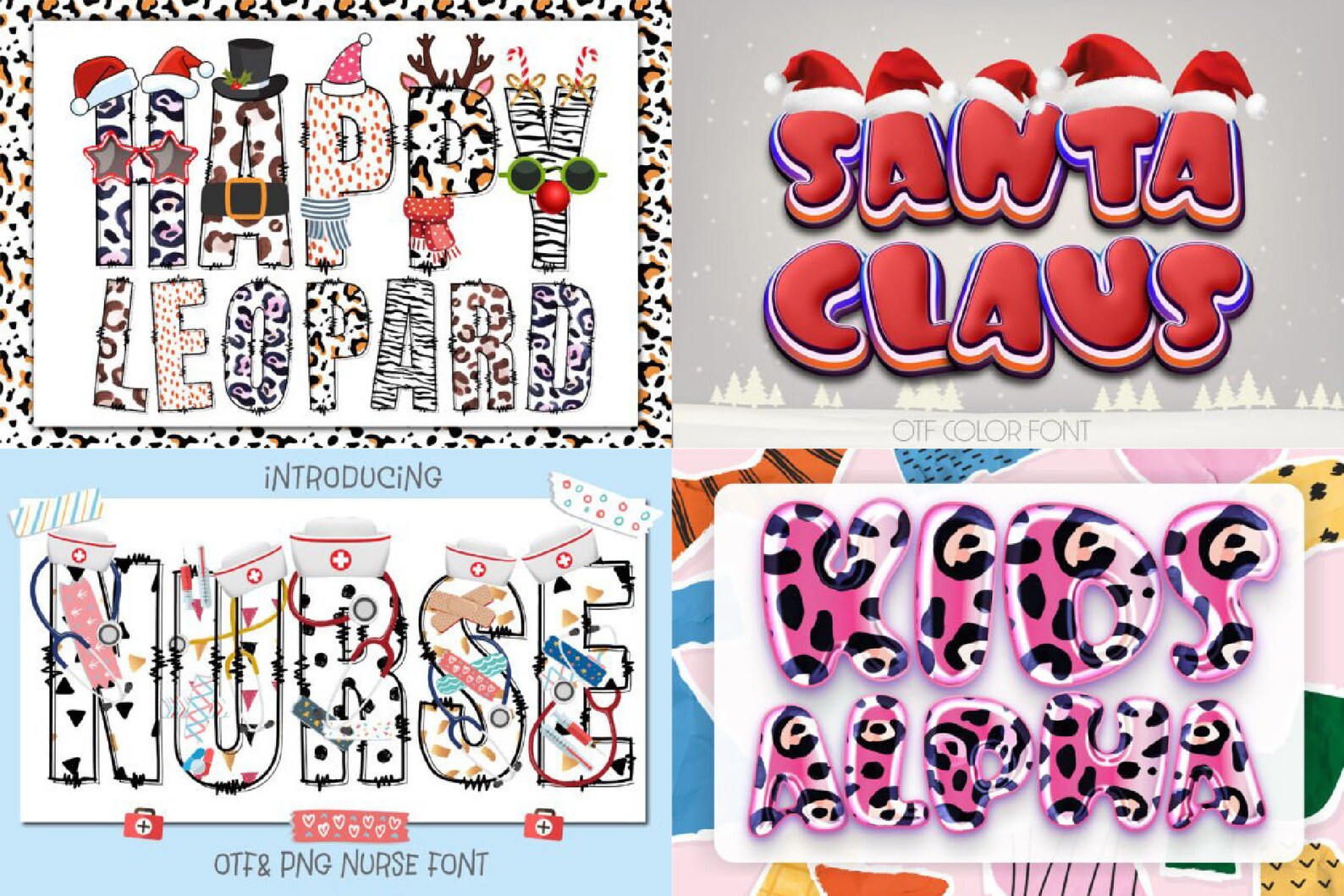 Super Colorful Font Bundle Vibrant Kids Fonts Playful Colorful ...