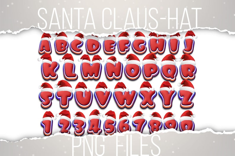 Santa Claus Alphabet PNG: Christmas Font (digital Download) - Etsy