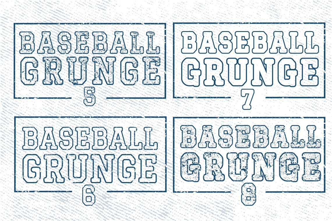 Baseball Grunge Font Bundle Distressed Athletic Letters for Sports and ...