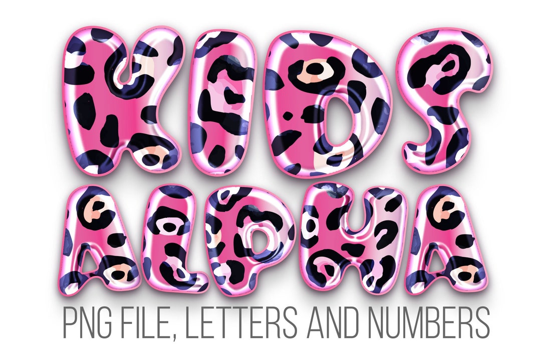 Kids Alpha Leopard Alphabet PNG - Colorful Animal Print Letters for DIY ...