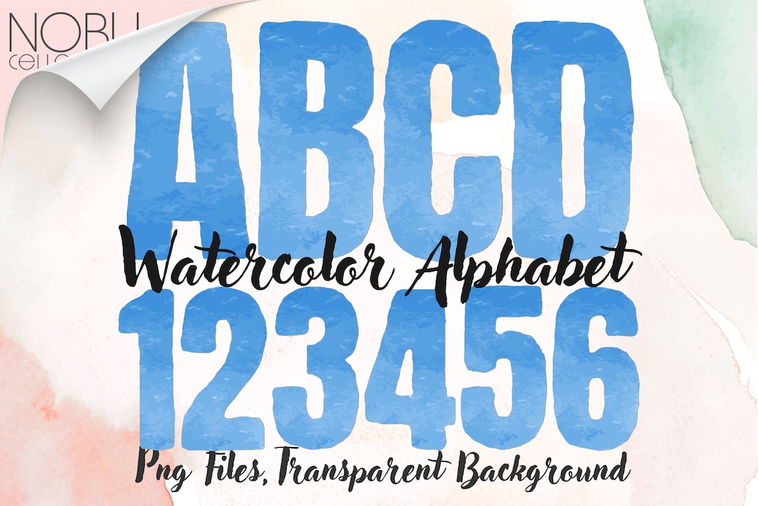 Watercolor Alphabet Clipart: Hand-painted ABC Letters (PNG) - Etsy
