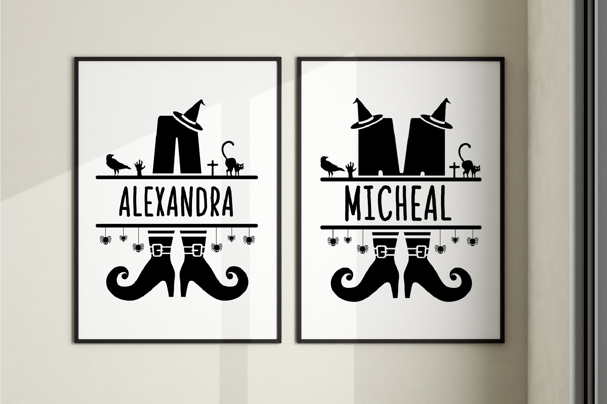 Holloween Font, Witch Monogram, Witch SVG Font, Witch Monogram SVG, SVG ...