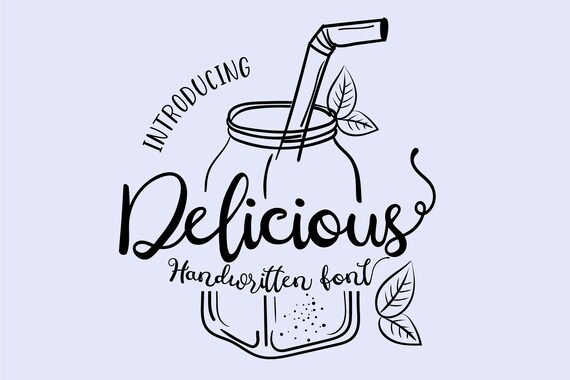 Delicious Font Calligraphy Font Valentines Font Water Color - Etsy