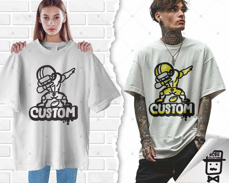 Custom Football Player Dab Pose Cartoon SVG: Youth Game Day Cut File - Etsy