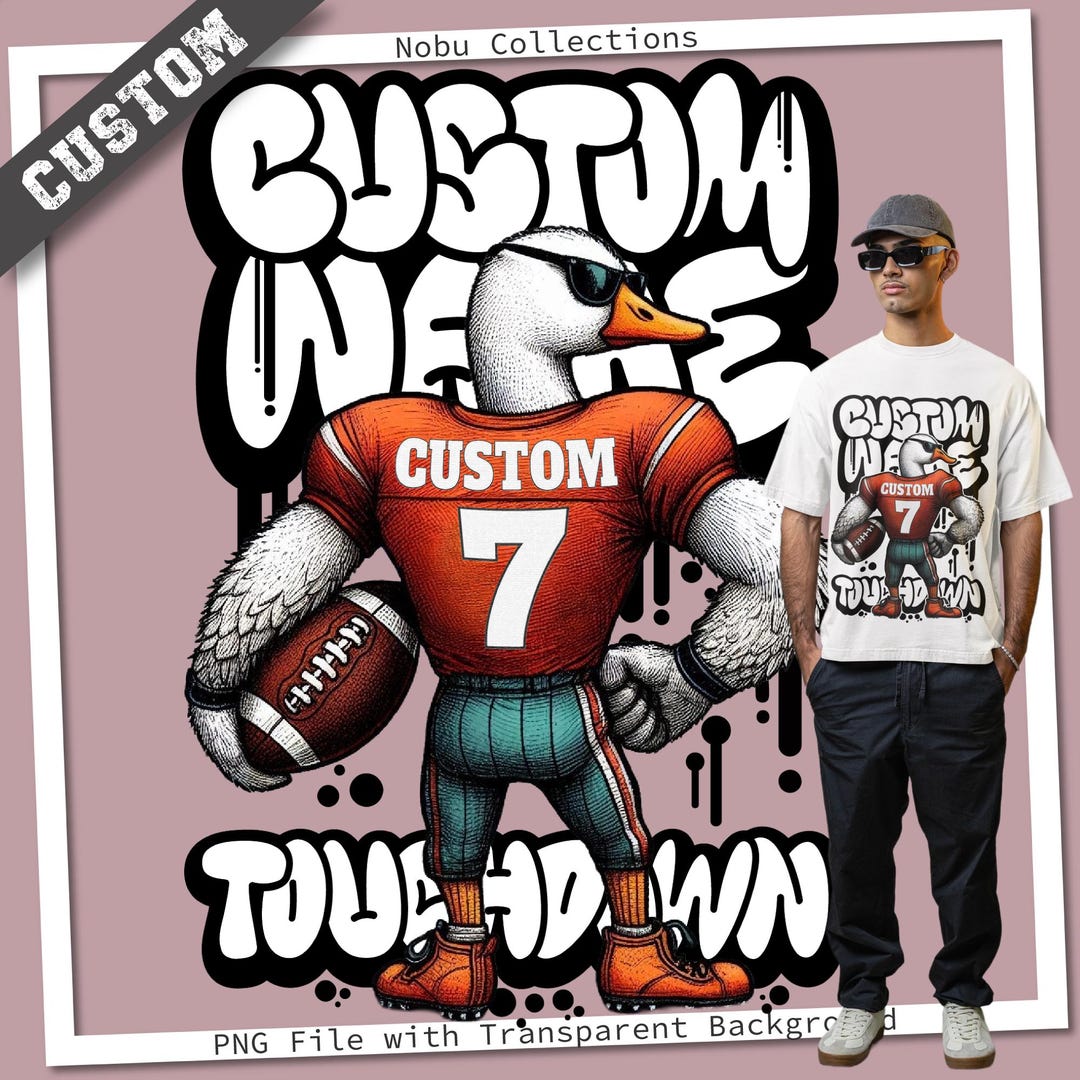 Custom Goose Mascot Football Player PNG: Team Spirit Sublimation Design ...