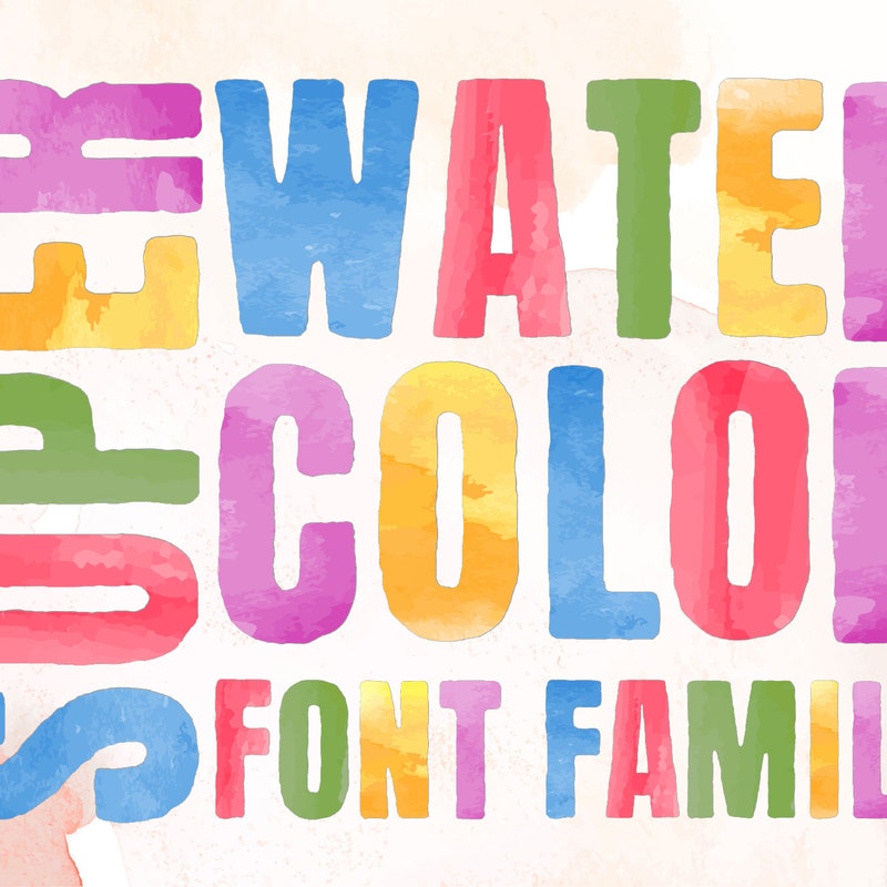 Watercolor Font - Etsy