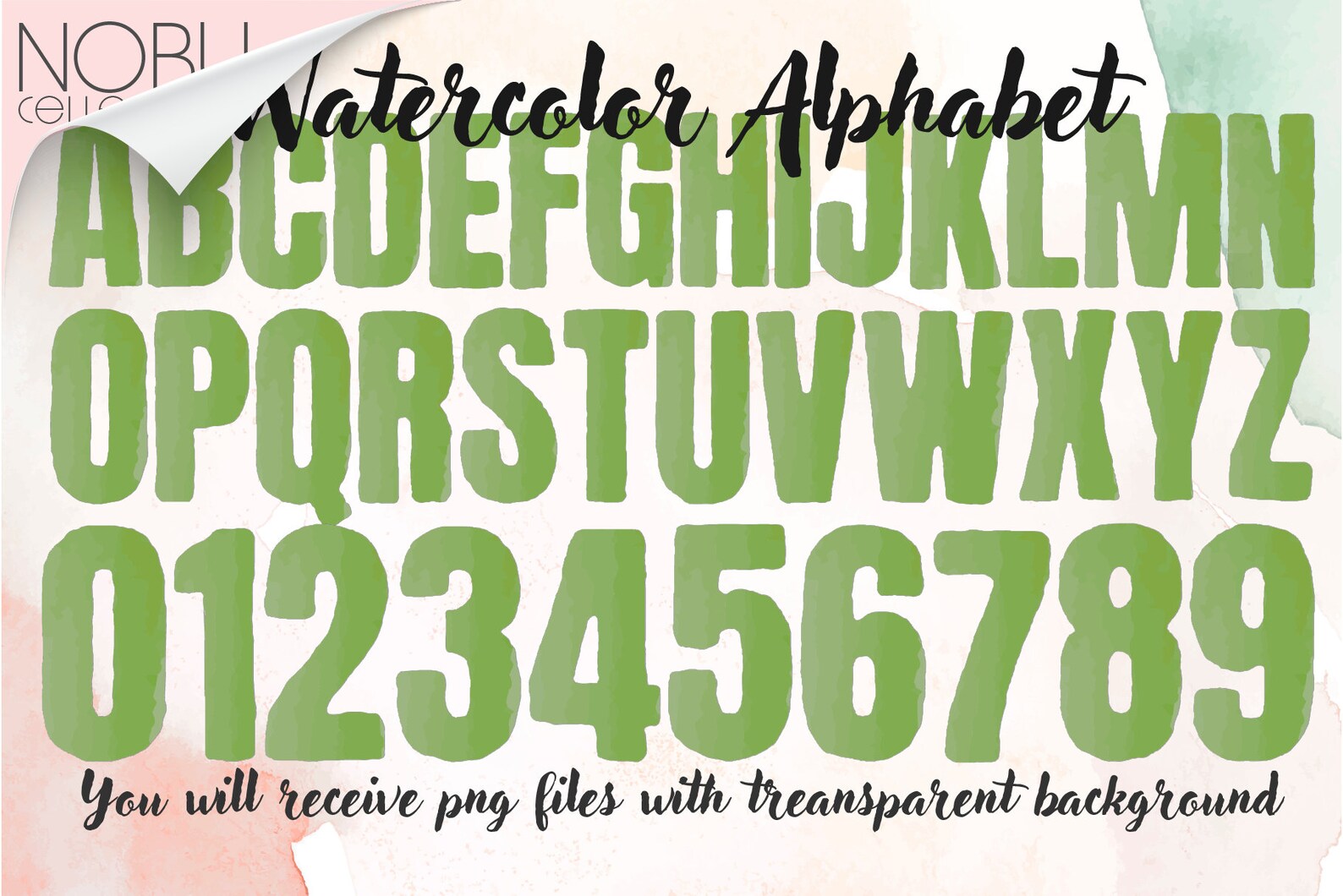 Watercolors Alphabet, Watercolor Font, Watercolor Letters, PNG File ...