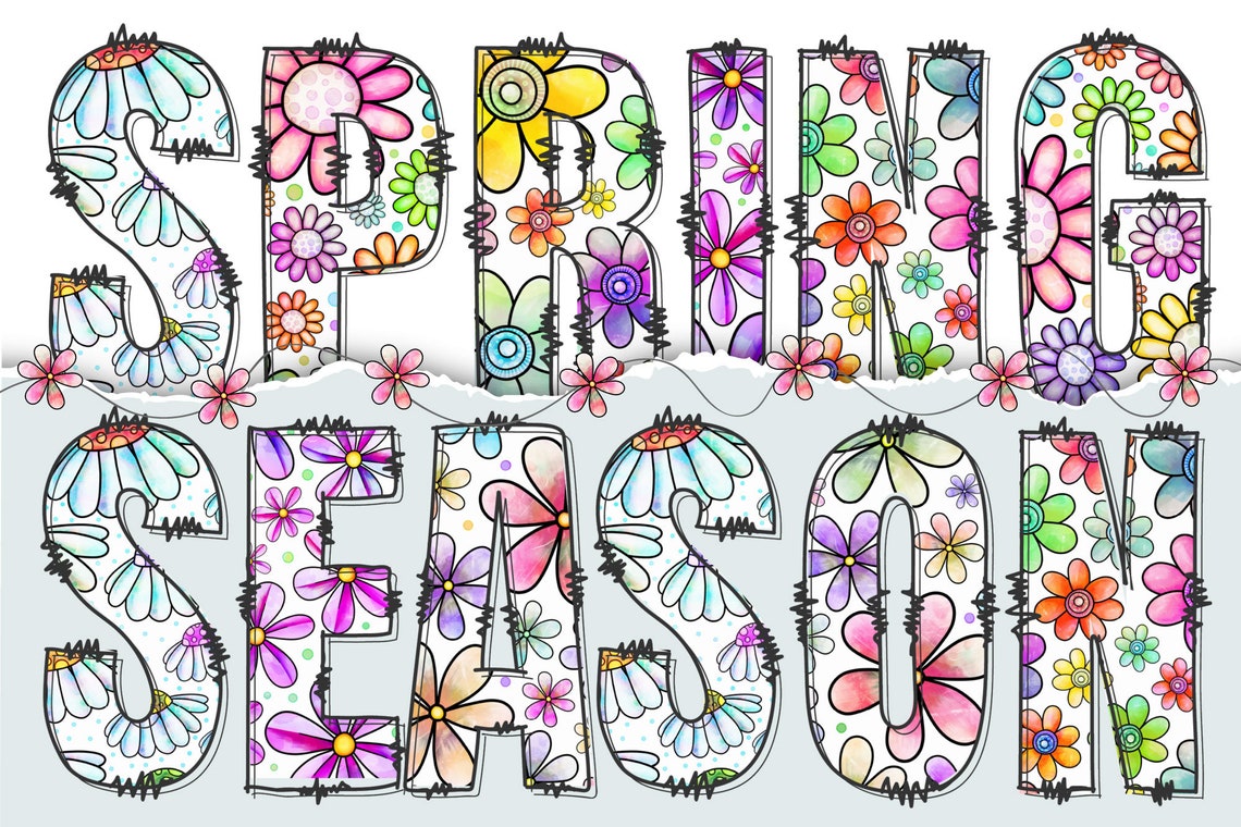 Daiy Fonts, Daisy Alphabet, Daisy Flower Letters, Flower Alphabet, Cute ...