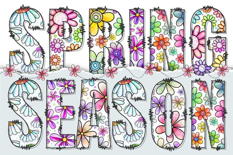 Daiy Fonts, Daisy Alphabet, Daisy Flower Letters, Flower Alphabet, Cute ...