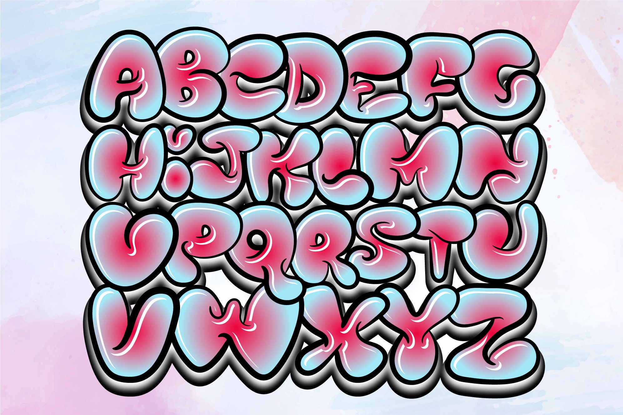 Chunky Graffiti Font: Big Love Street Font (digital Download) - Etsy