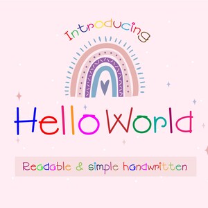 HELLO WORLD Font Fonts Hand Written Fonts Scripts Cartoon - Etsy