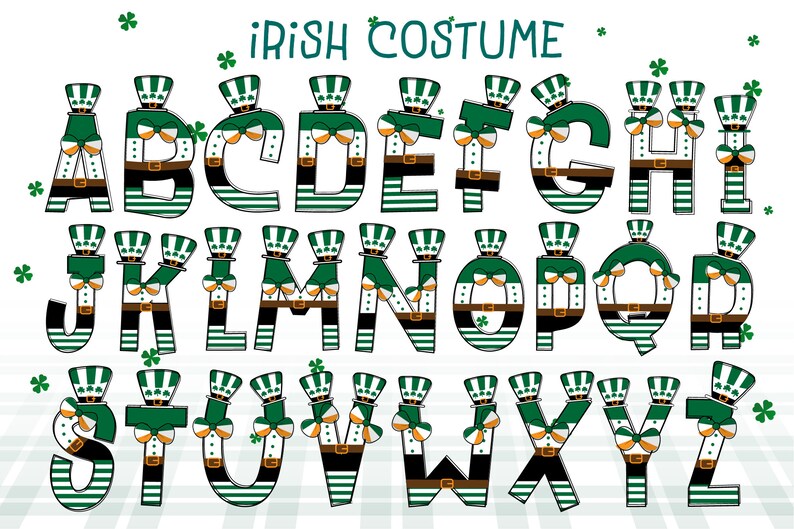 Irish Alphabet PNG - Colorful St. Patrick's Day Alphabet Doodles for ...
