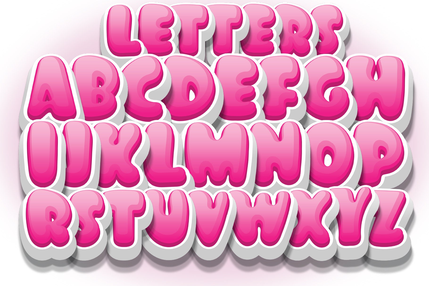Kid-friendly Bubble Alphabet Fun & Playful Letters - Etsy