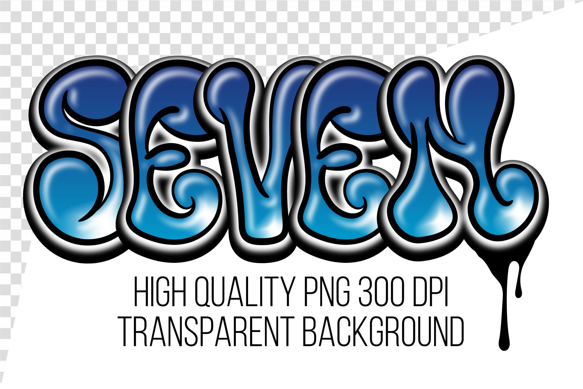 Blue Ocean Graffiti Alphabet: PNG Font (A-Z, 0-9) - Etsy