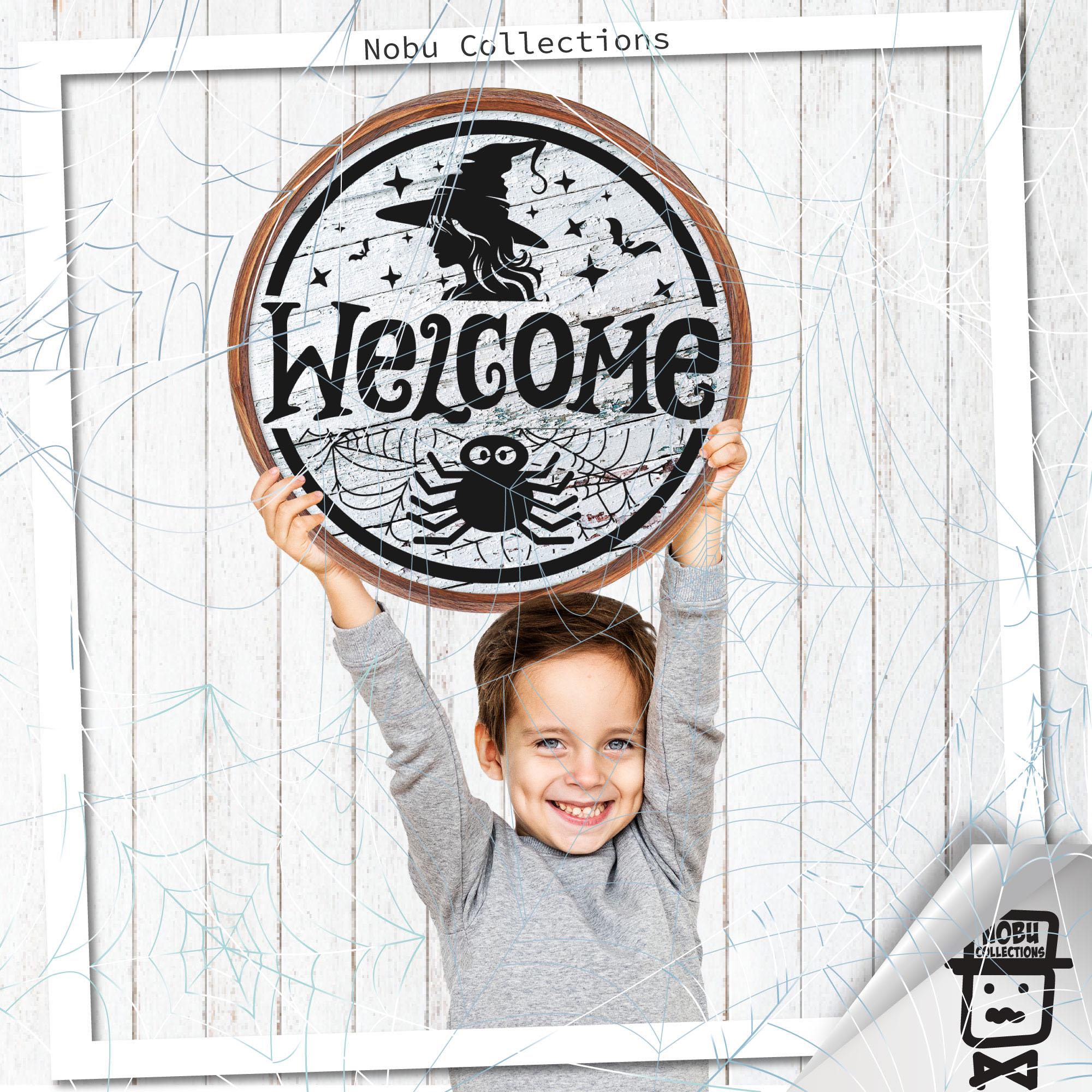 Witch Welcome Sign SVG: Spooky Halloween Door Hanger (digital Download ...