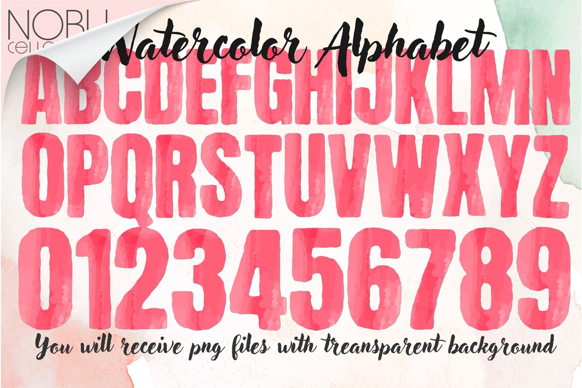 Watercolor Alphabet SVG Colorful Hand Painted ABC Artistic Letters ...