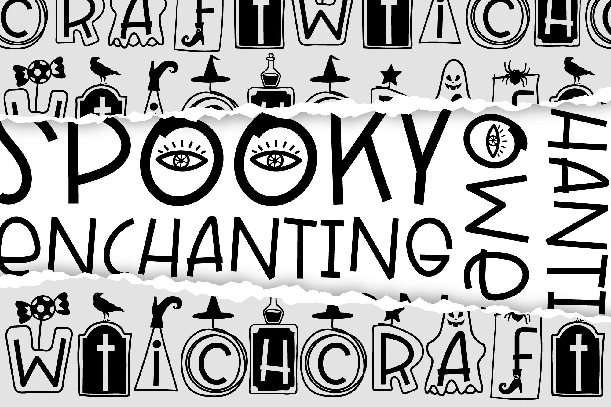 Kids Halloween Font, Witchy Doodle Font, Witch Letters Svg, Doodle ...