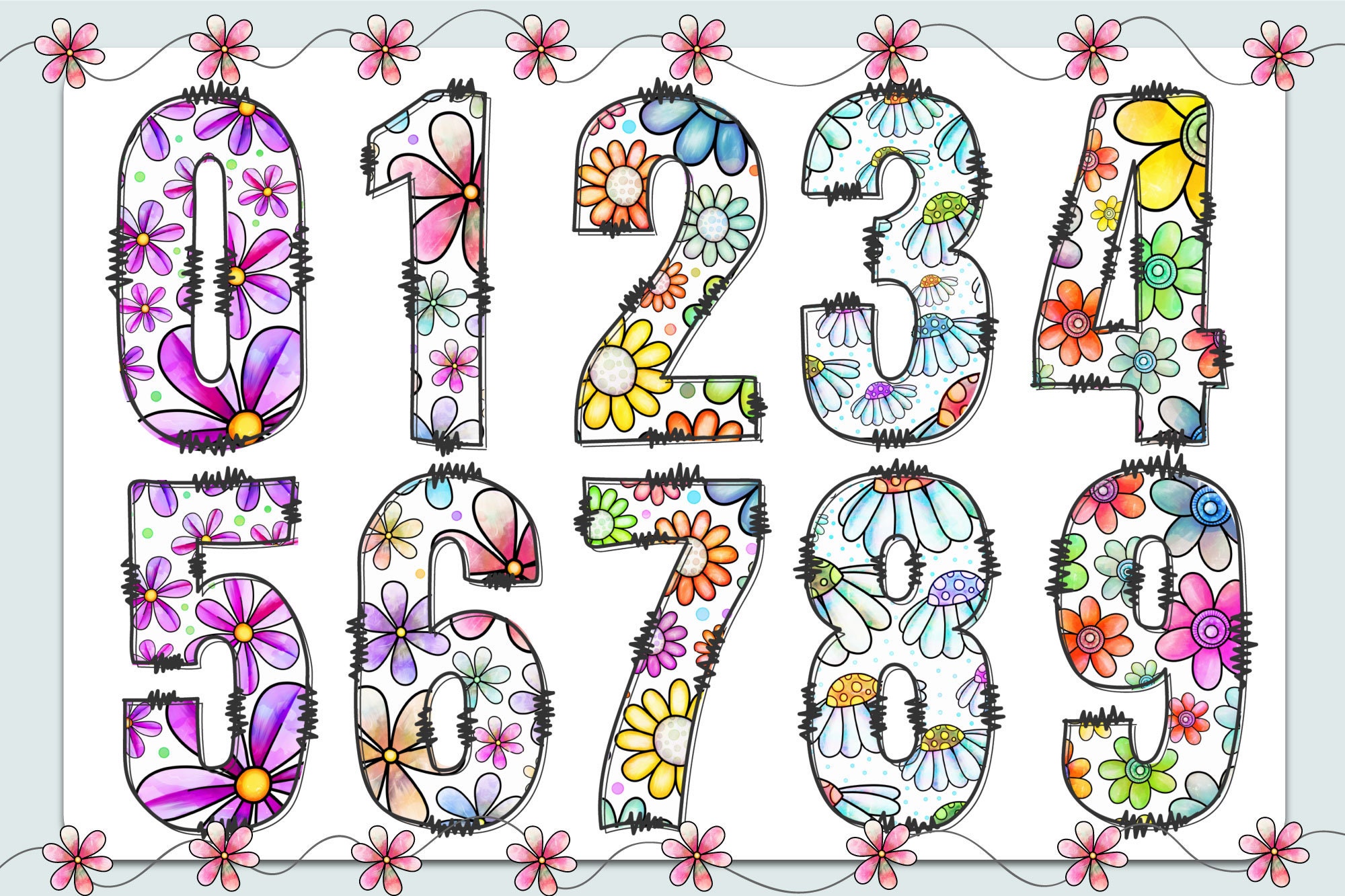 Daiy Fonts, Daisy Alphabet, Daisy Flower Letters, Flower Alphabet, Cute ...