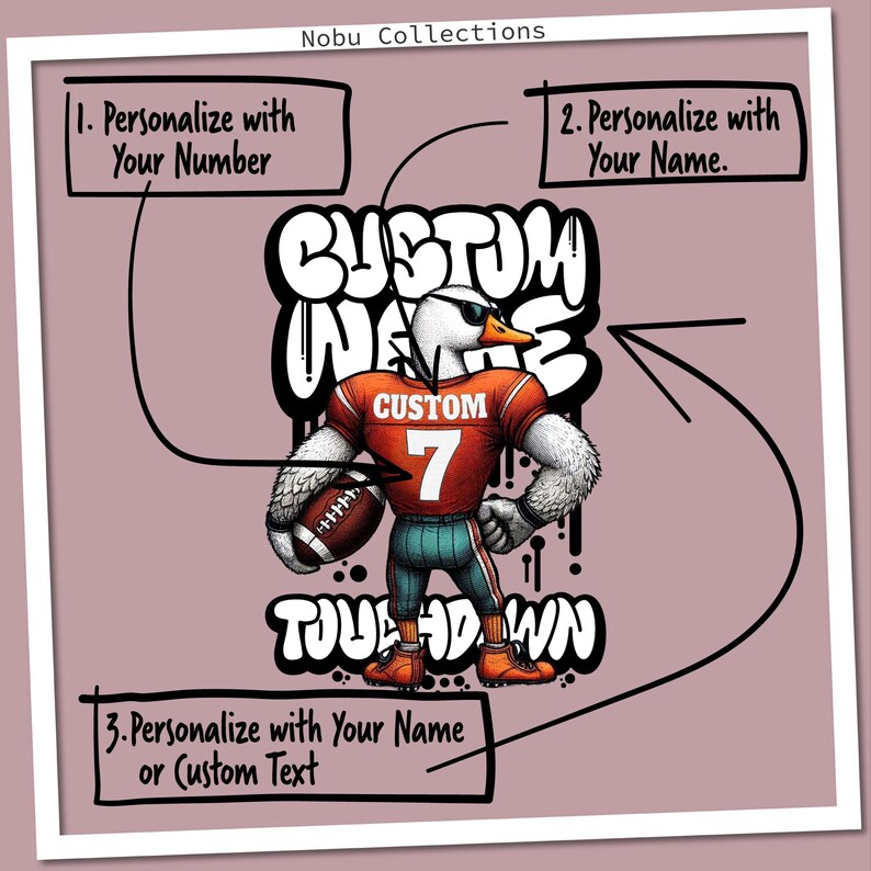 Custom Goose Mascot Football Player PNG: Team Spirit Sublimation Design ...