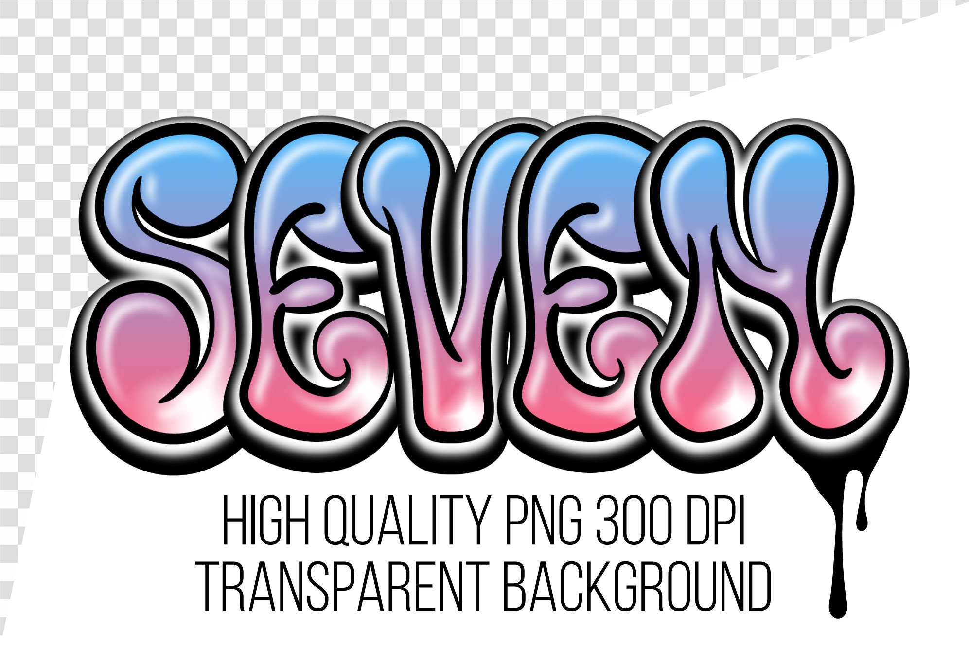 Graffiti Alphabet PNG Files A-Z & 0-9 Candy Color Gradient Street Art ...