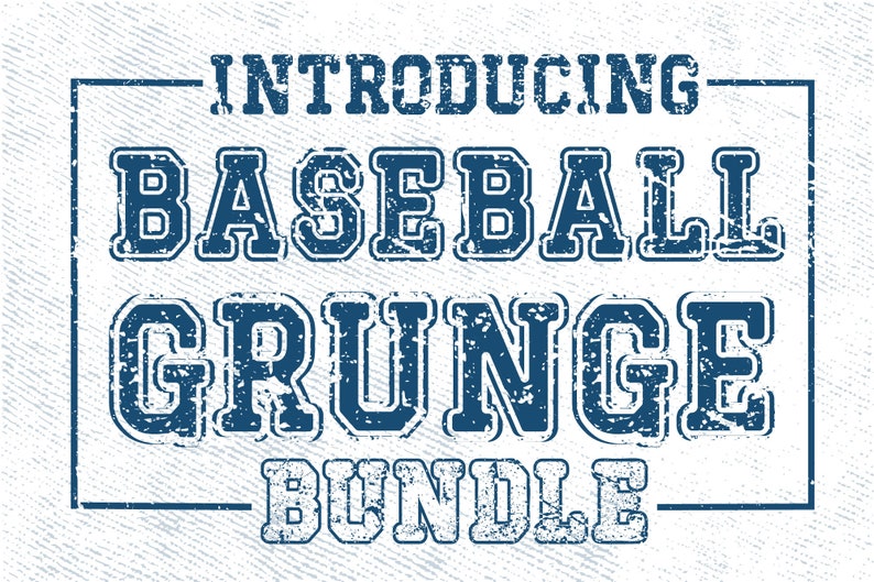 Baseball Grunge Font Bundle Distressed Athletic Letters for Sports and ...