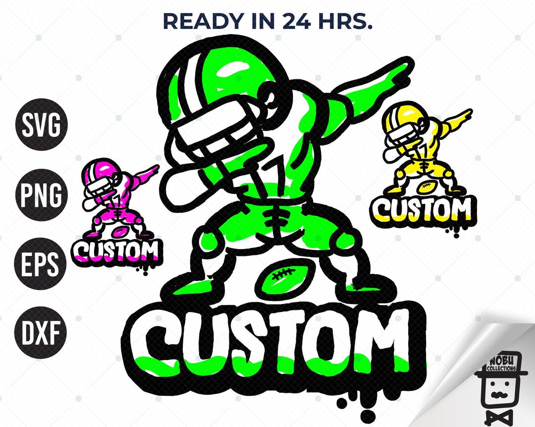 Custom Football Player Dab Pose Cartoon SVG: Youth Game Day Cut File - Etsy