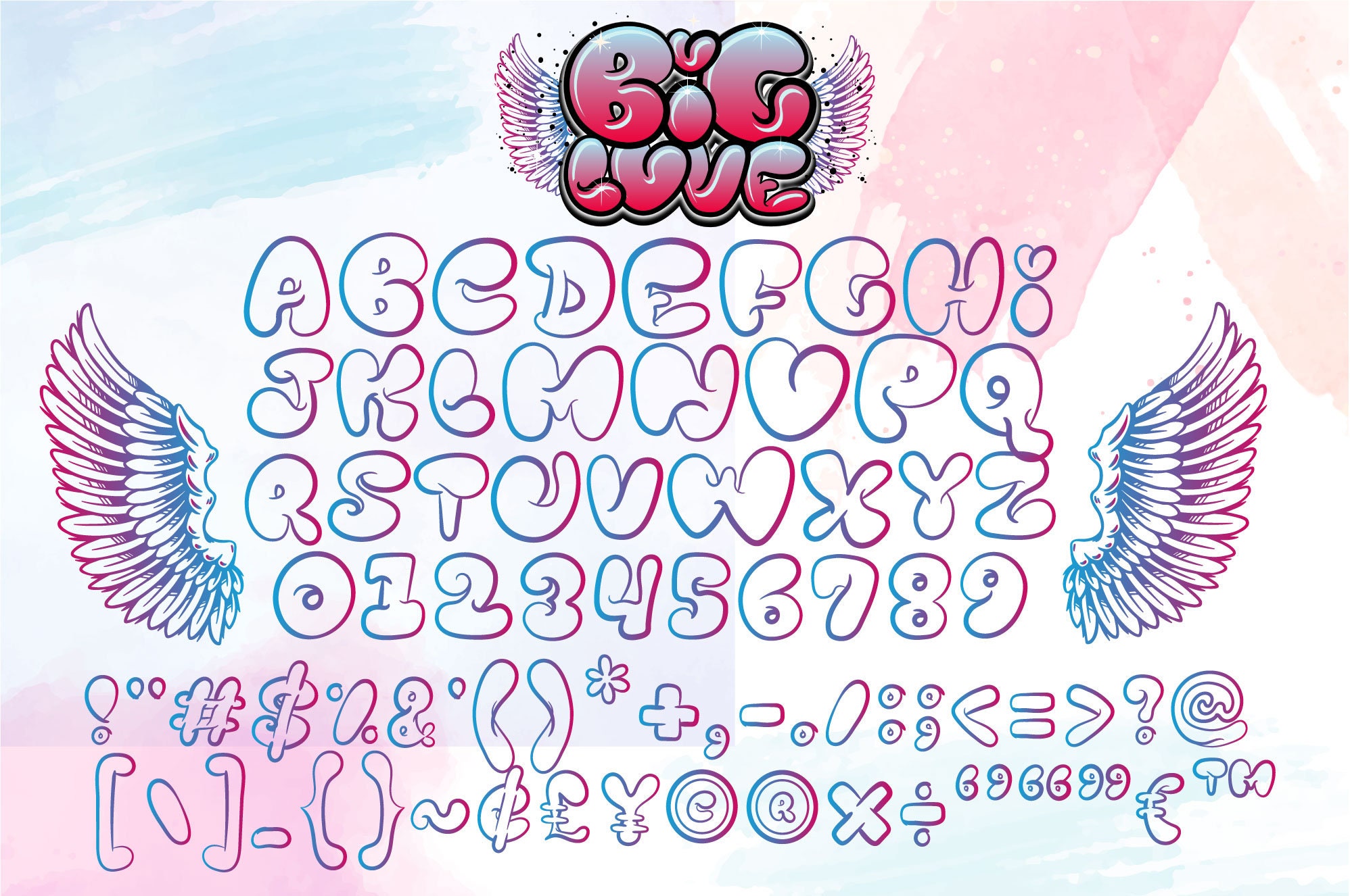 Chunky Graffiti Font: Big Love Street Font (digital Download) - Etsy