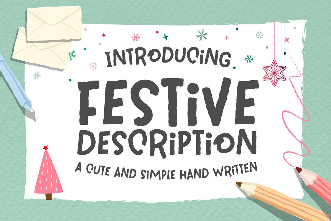 Script Font Hand Written Font Festive Font Cute Font - Etsy