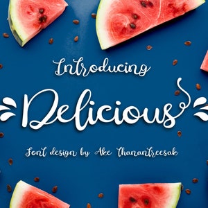 Delicious font Calligraphy font Valentines font water color | Etsy