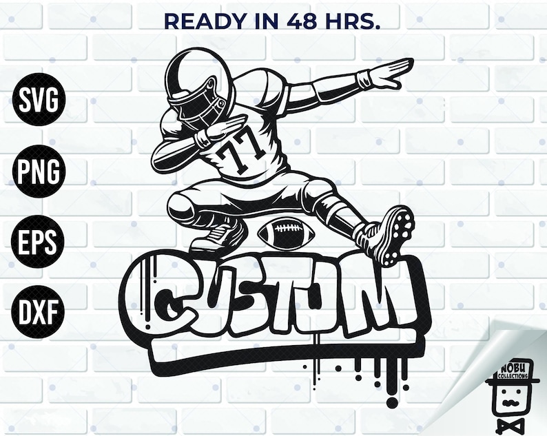 Custom Football Player Dab SVG: Personalized Team Design (digital Files ...