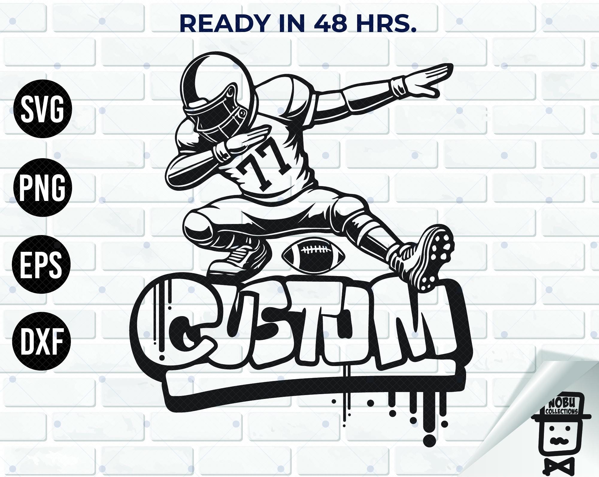 Custom Football Player Dab SVG: Personalized Team Design (digital Files ...