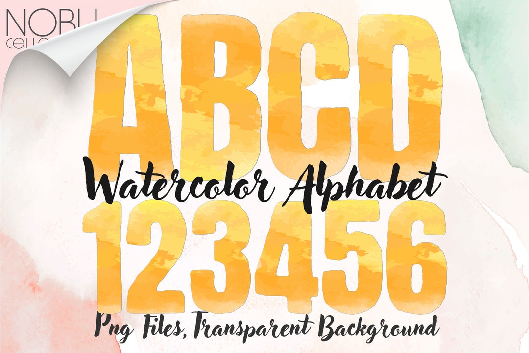 Watercolor Alphabet PNG: Hand-painted Font (digital Download) - Etsy