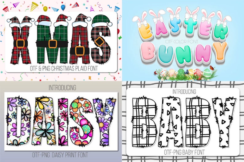 Super Colorful Font Bundle Vibrant Kids Fonts Playful Colorful ...