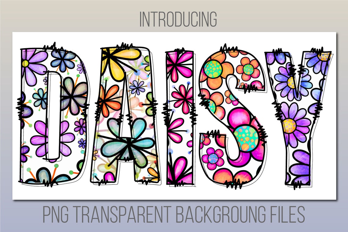Daisy Alphabet PNG File Flower Letters Flower Alphabet - Etsy