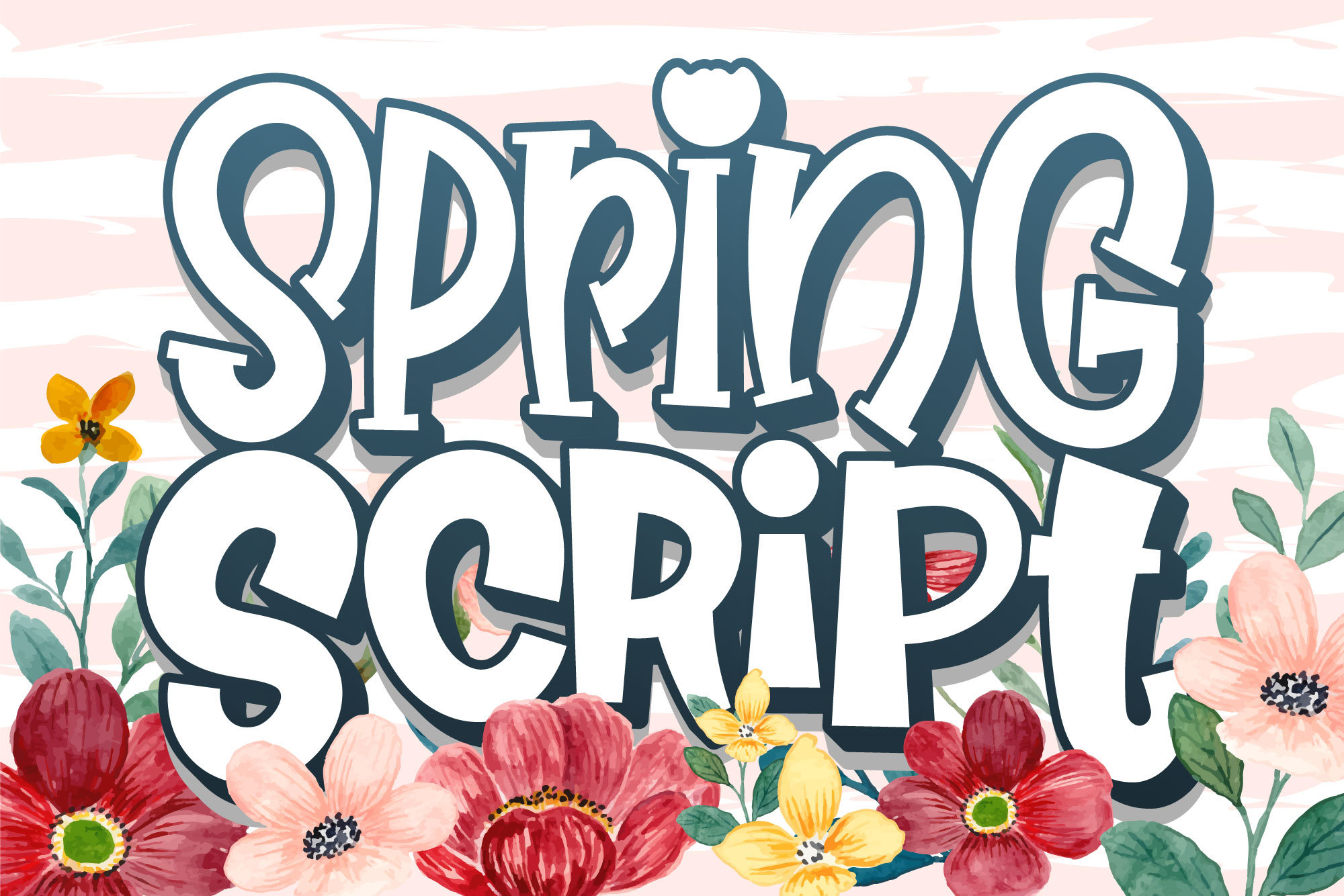 Spring Font Spring Script Display Fonts Cartoon Fonts - Etsy