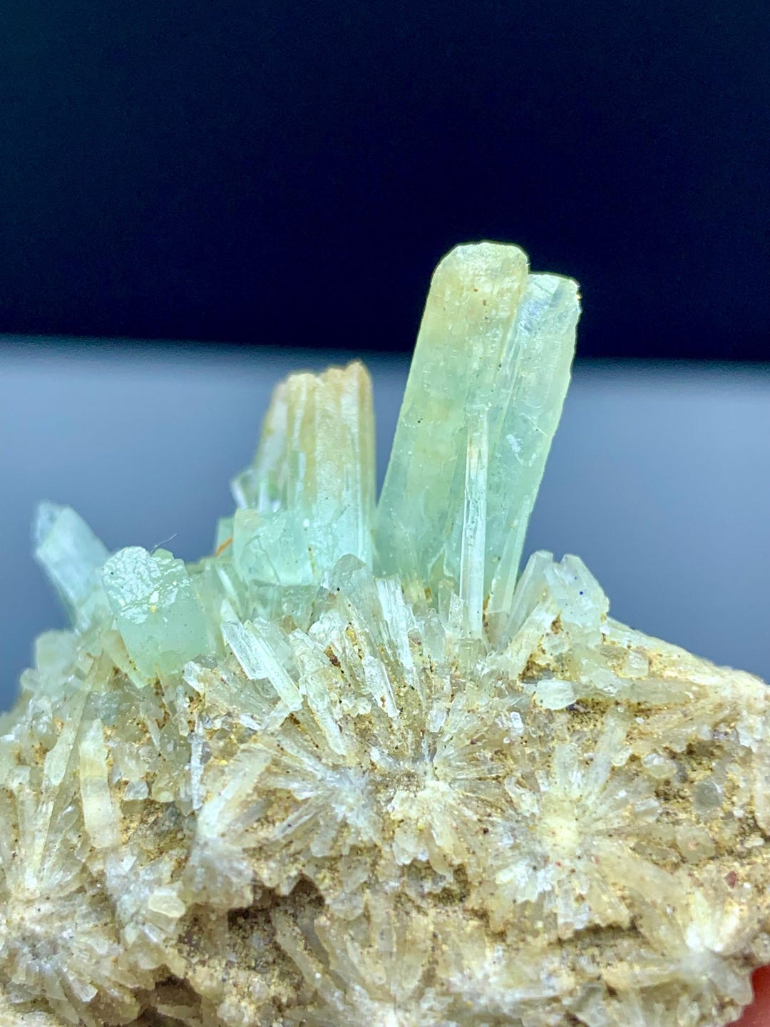 Blue Green Aragonite Flower Crystals Cluster on Matrix for Collection ...