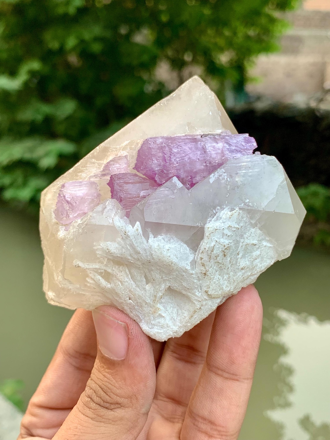 Ultra Stunning Natural Pink Kunzite Twin Crystal in Terminated Quartz ...