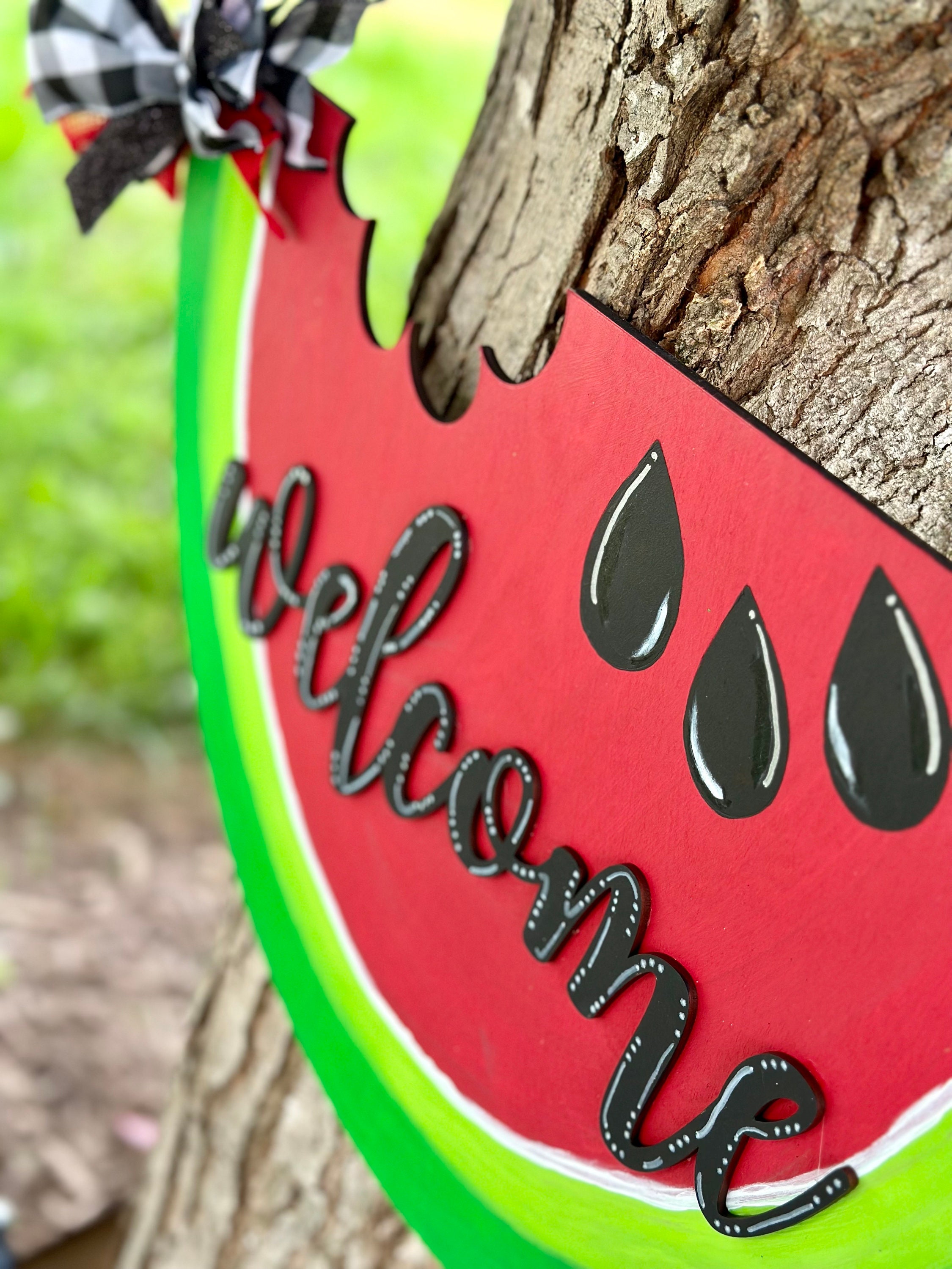 Watermelon Welcome Wood Door Sign FREE SHIPPING - Etsy