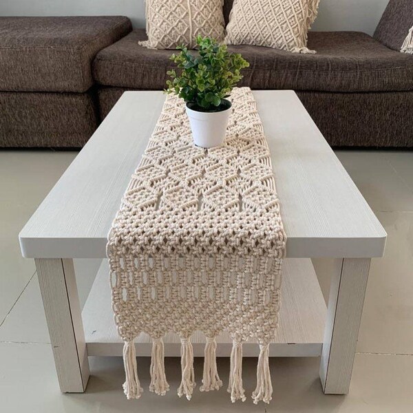Macrame Table Runner - Etsy