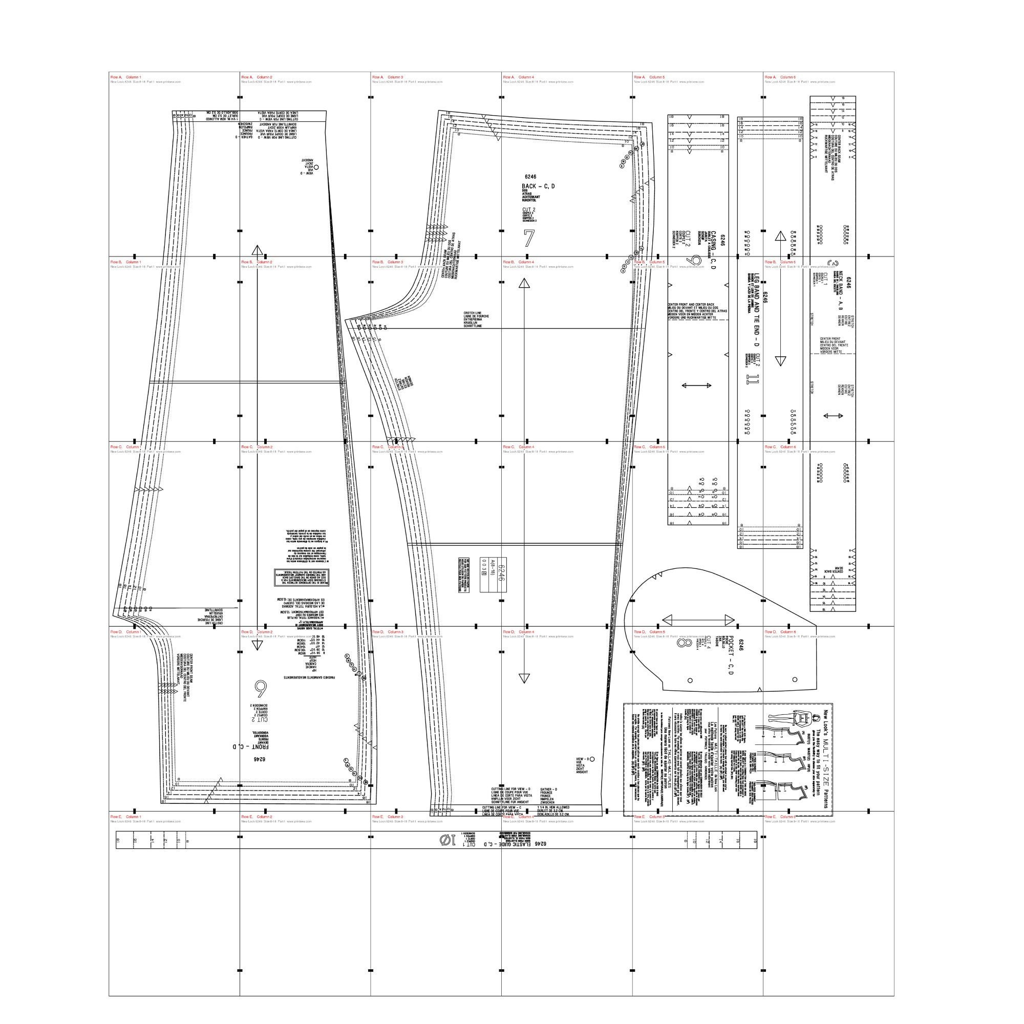 PDF Sewing Pattern Newlook 6246 – Women's Tapered Ankle Trousers & Knit ...
