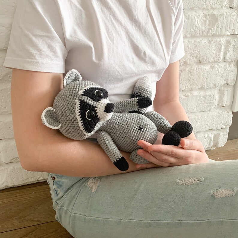 Raccoon Plush Toy Realistic Crochet Animal Woodland Animals - Etsy