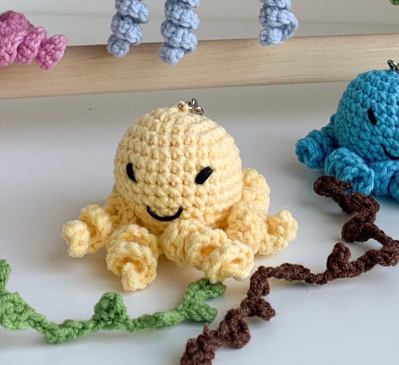 Crochet Pocket Octo Crochet keychain Crochet Octopus Crochet animal ...