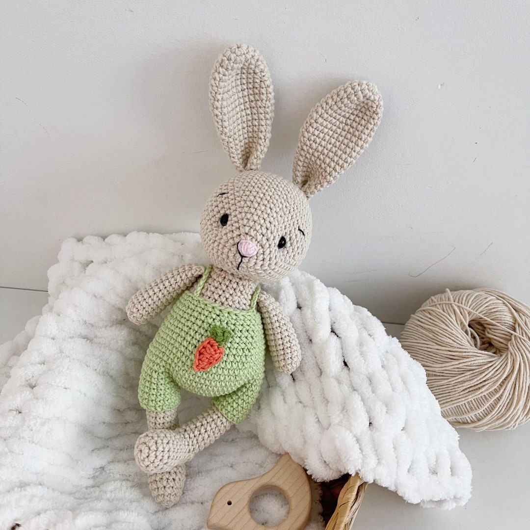 Crochet Rabbit Plush Toy, Handmade Bunny Plushie Doll, First Cute Bunny ...