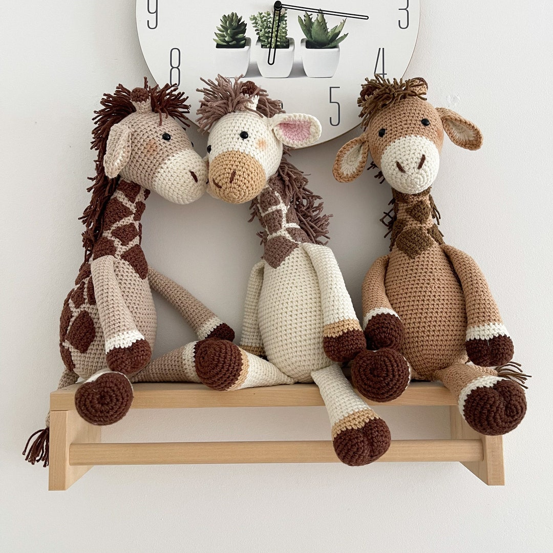 Crochet Boho Giraffe Plush Toy, Giraffe Stuffed Animal, Beige Latte ...